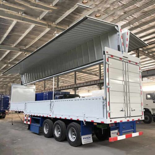 3 Axle 40Ft Wing Open Box Van Trailer For Sale - Panda Mech